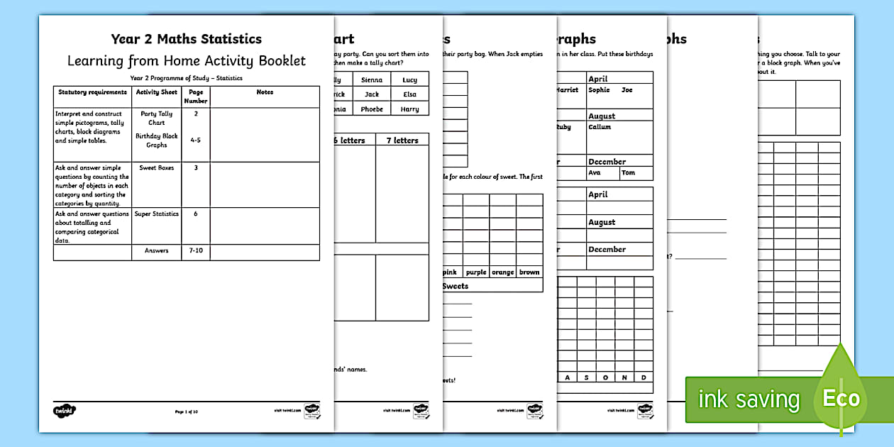 Year 2 Maths Statistics Activity Booklet - Twinkl