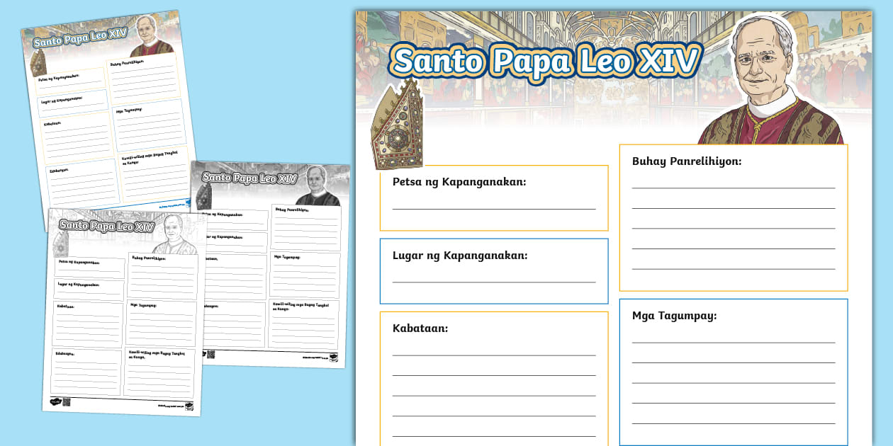 Santo Papa Leo XIV Fact File Template (teacher made)