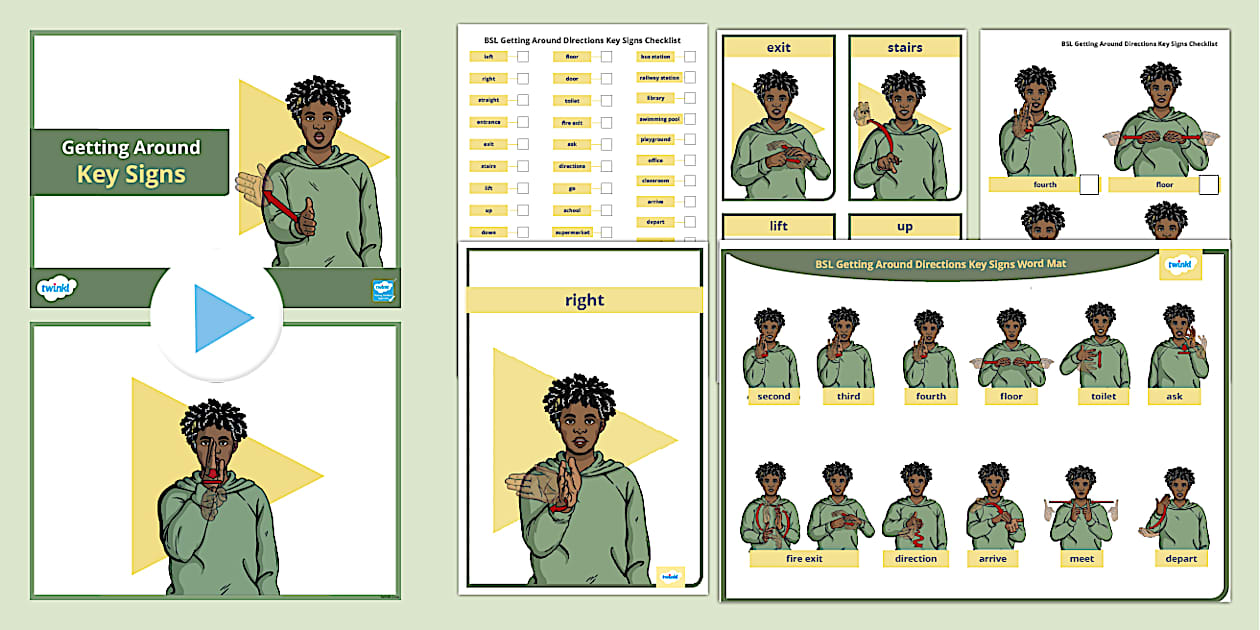 BSL Getting Around Directions Resource Pack (teacher made)