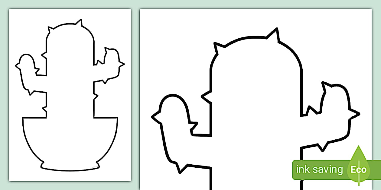 Cactus Outline (teacher made) - Twinkl