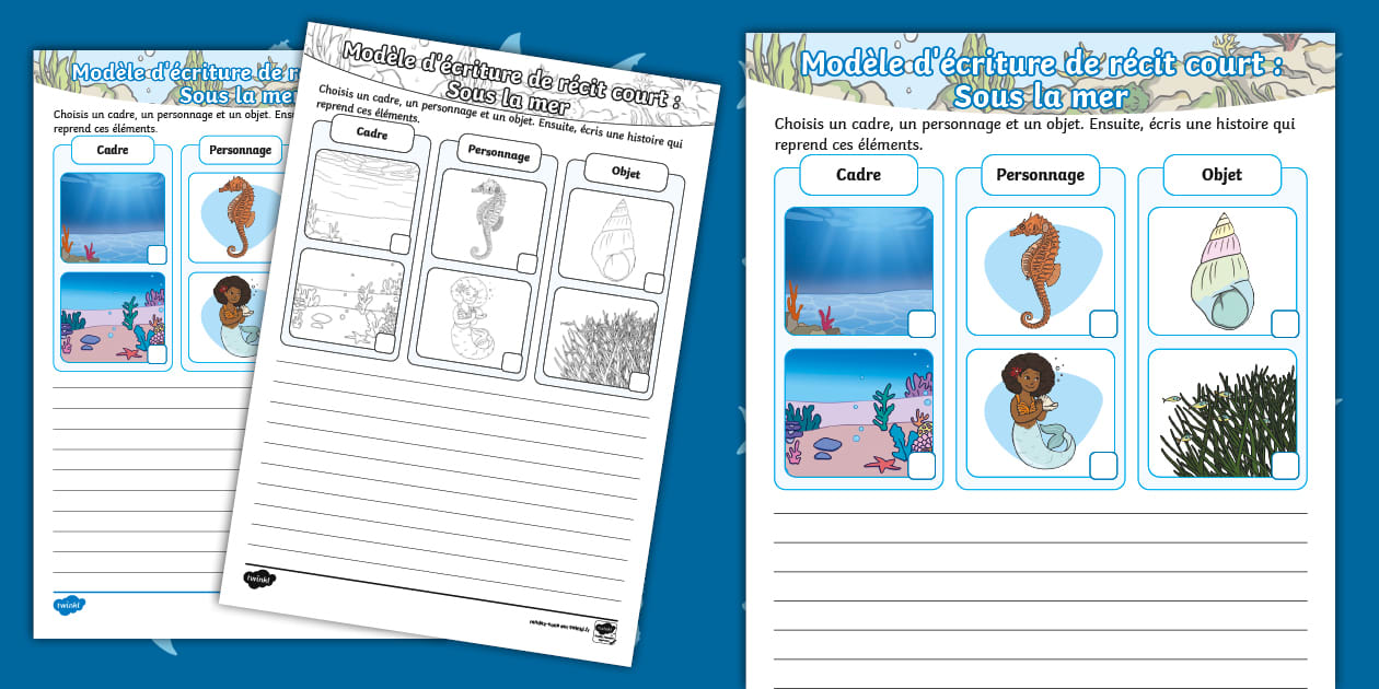 Modèle d'écriture de récit court : Sous la mer