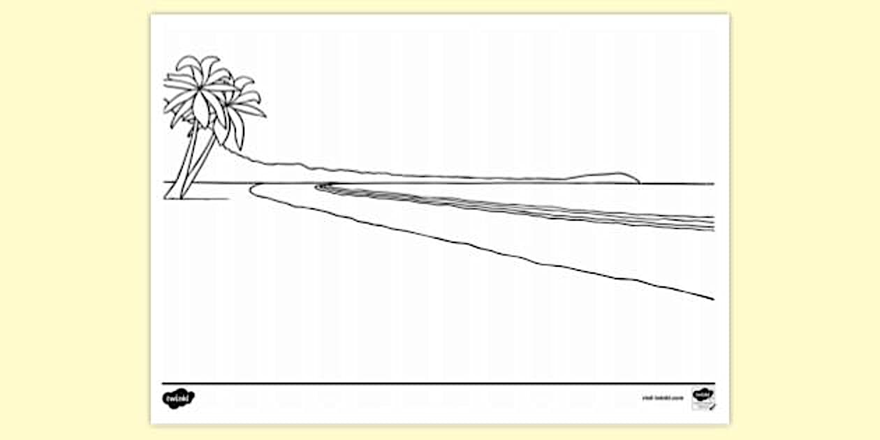 Coast Colouring Sheet | Colouring Sheets | Twinkl Resources