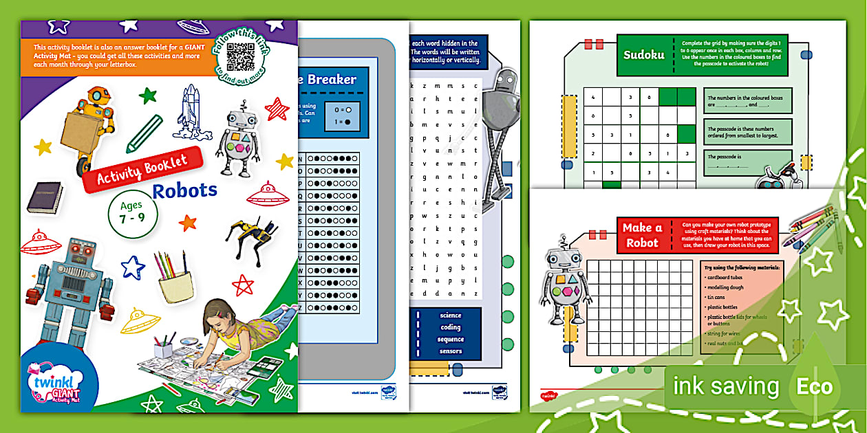 Robots Activity Booklet (Ages 7 - 9) (teacher made) - Twinkl