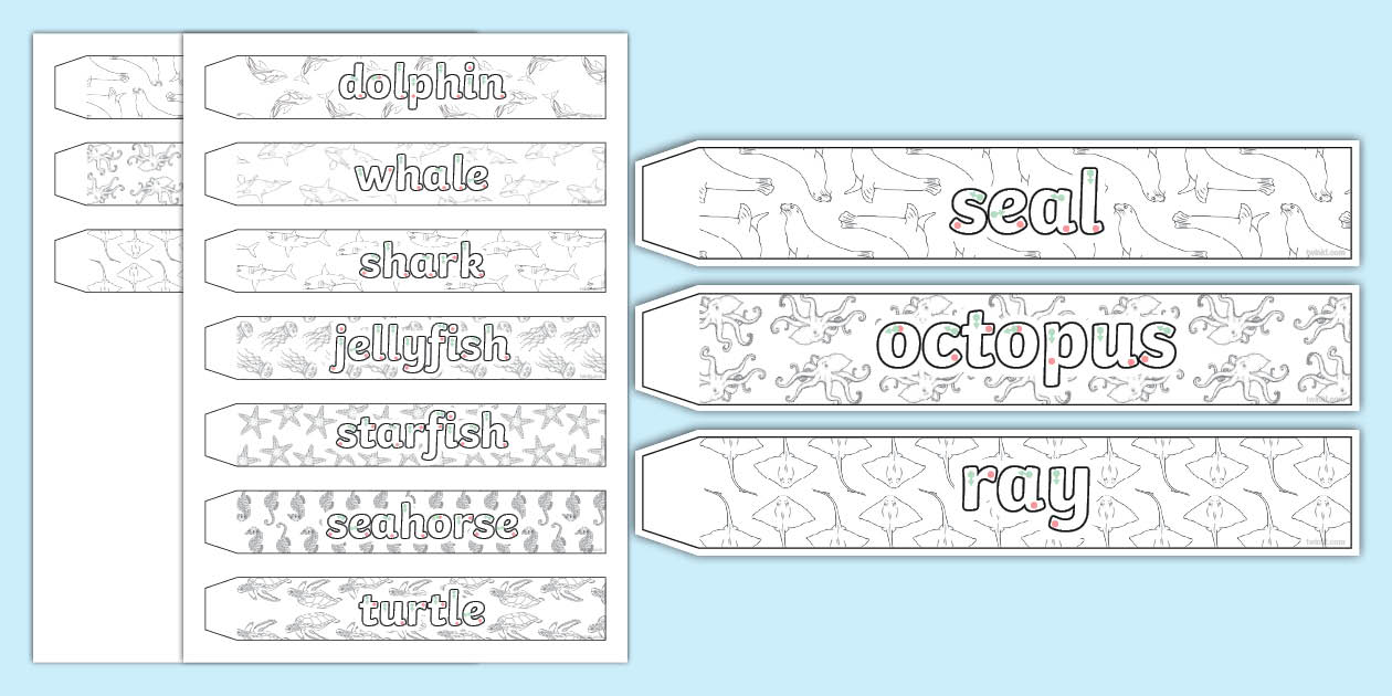 Sea Animals Handwriting Paper Chain Activity - Twinkl