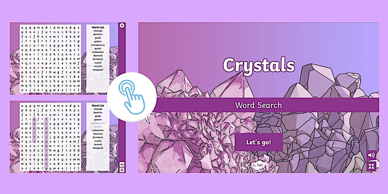 Crystals Interactive Word Search ∣ Years 3-6 STEM - Twinkl