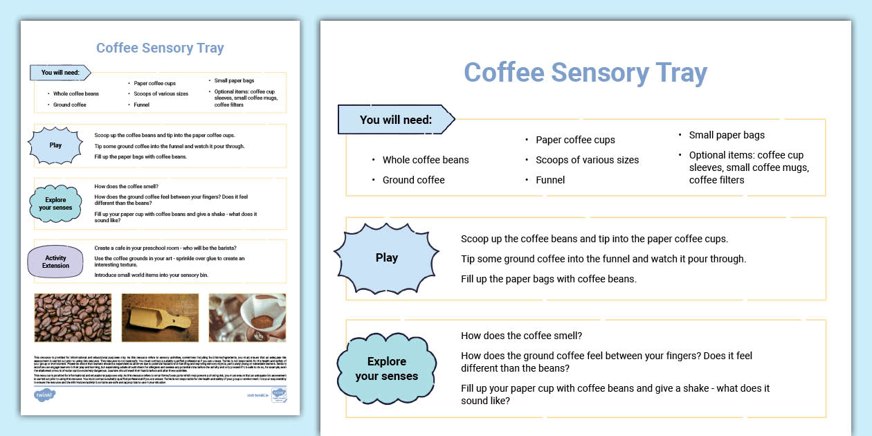 Coffee Sensory Tray (teacher made) - Twinkl