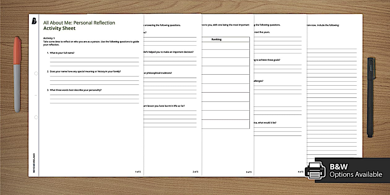 Personal Reflection Activity (teacher made) - Twinkl