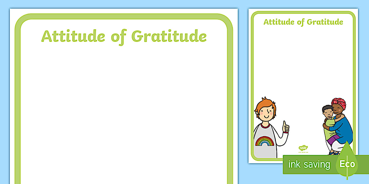Editable Attitude of Gratitude Large Display Poster - Twinkl