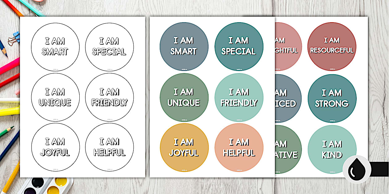 Positive Affirmations Mirror Labels (teacher made) - Twinkl