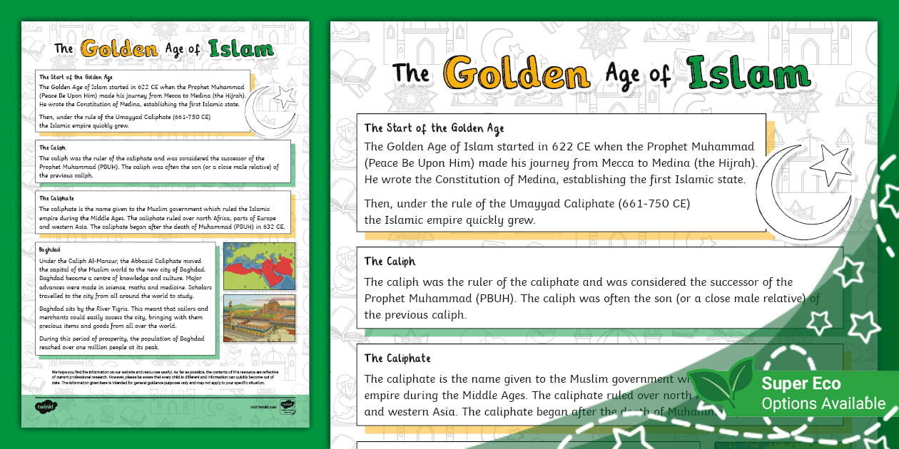 The Golden Age of Islam Fact Sheet (teacher made) - Twinkl