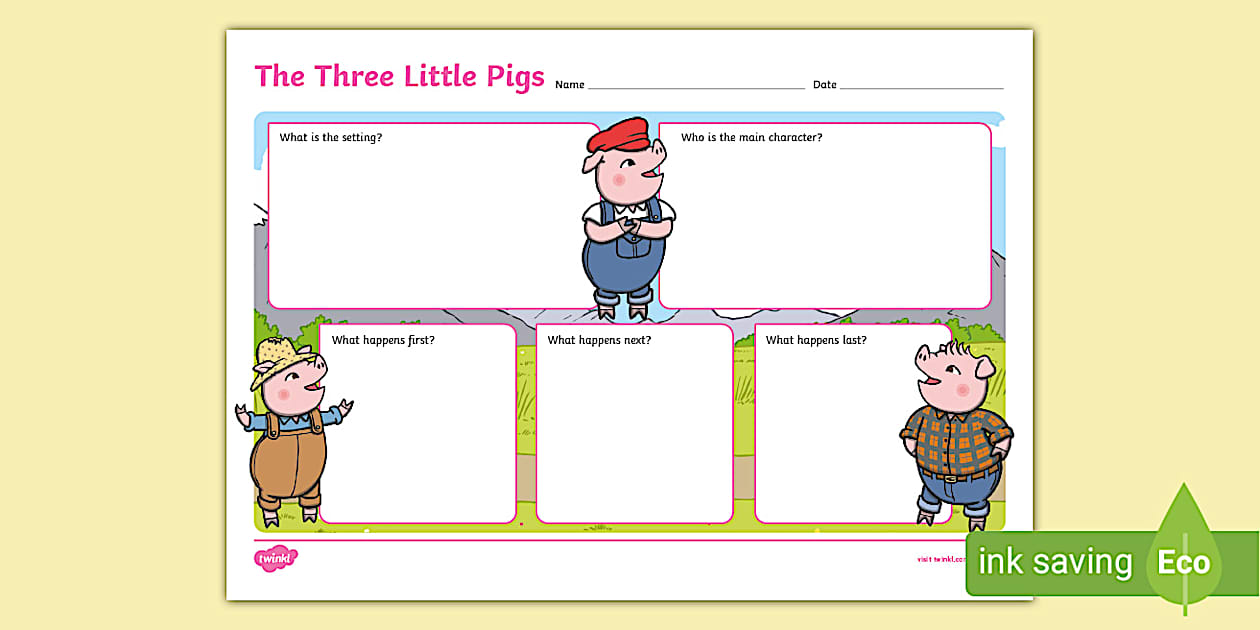 The Three Little Pigs Story Review Writing Frames - story review