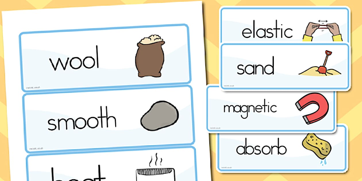 Materials Vocab Cards (teacher made) - Twinkl