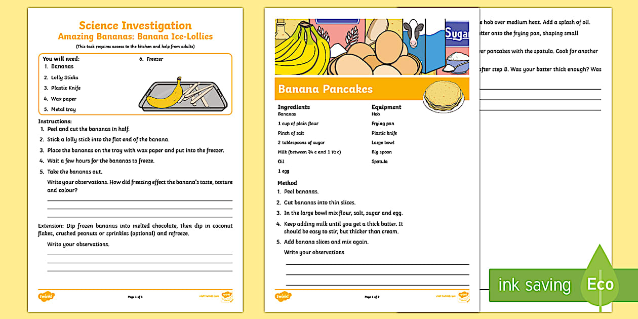 Black and White Amazing Bananas! Science Experiment and Prompt Card Pack