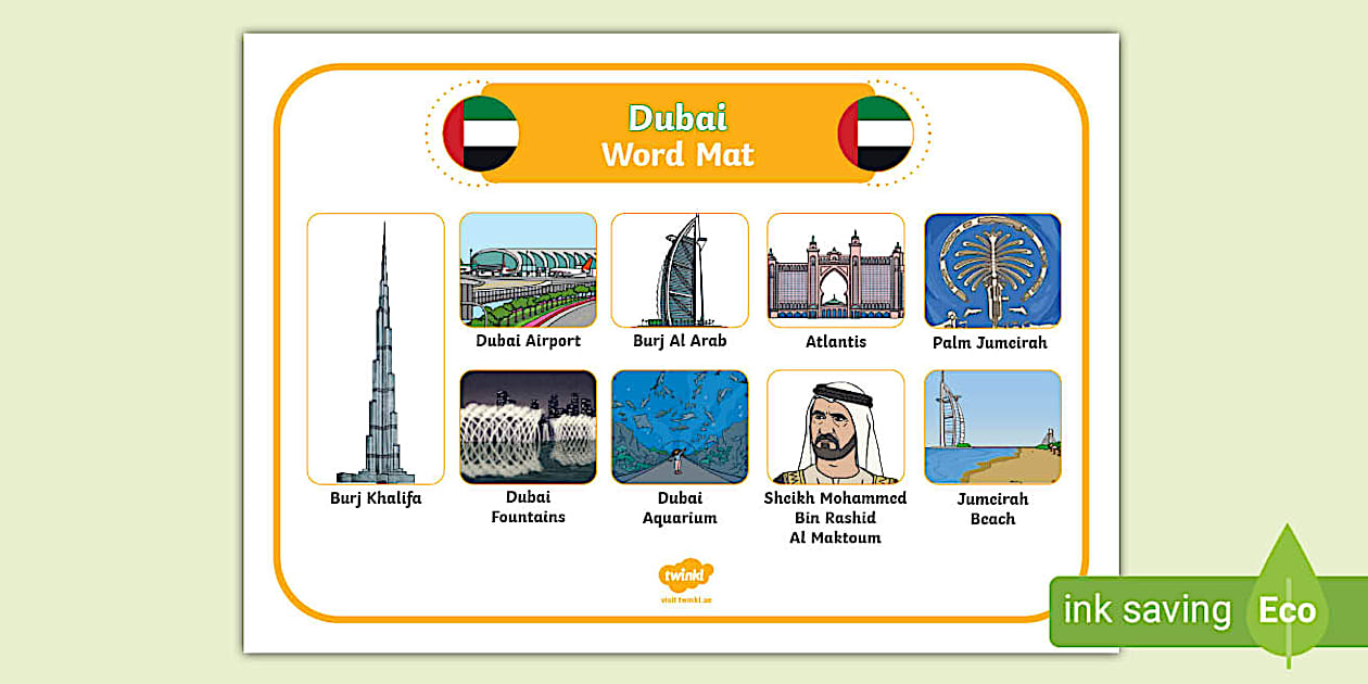 Dubai Word Mat KS1 (teacher made) - Twinkl