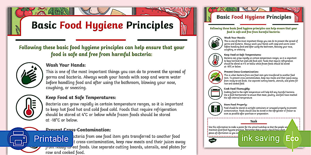 Basic Food Hygiene Principles (teacher made) - Twinkl