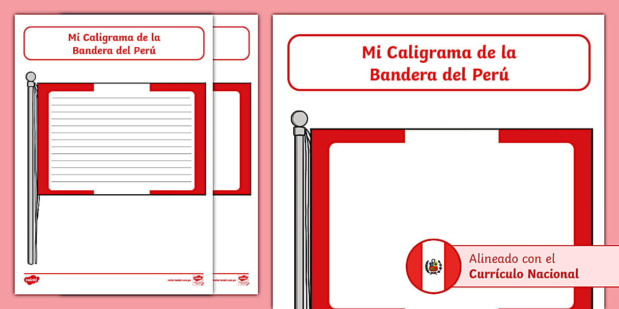 Caligrama de la bandera del Perú | Twinkl