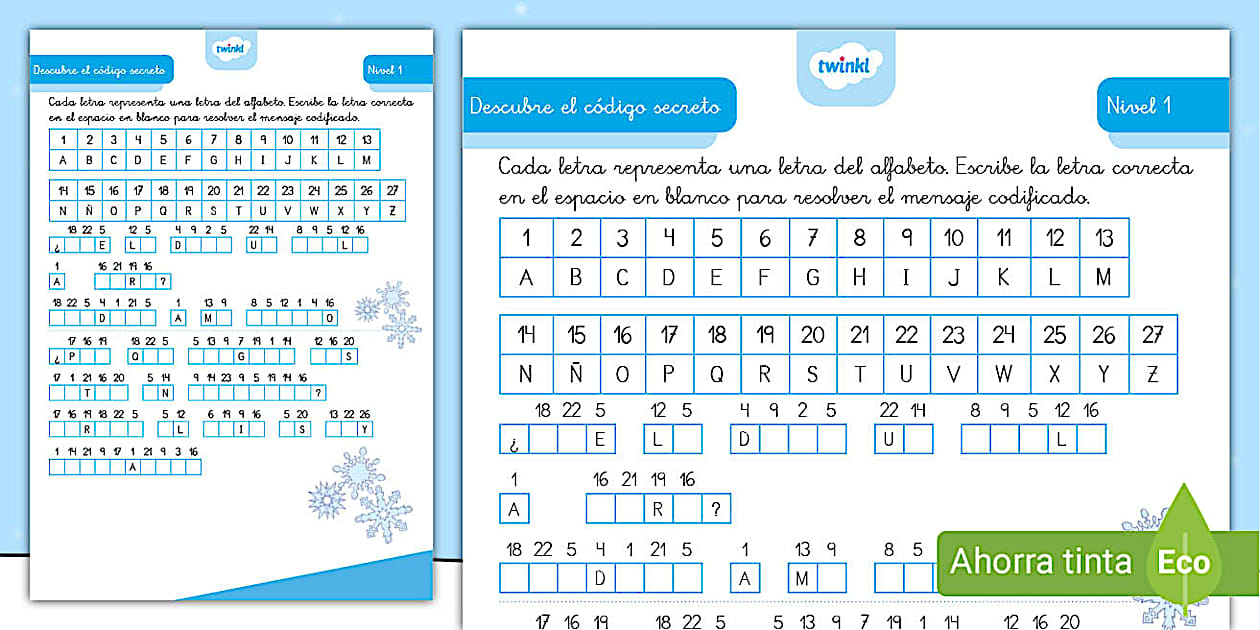Juego de invierno: Descubre el código secreto - Twinkl