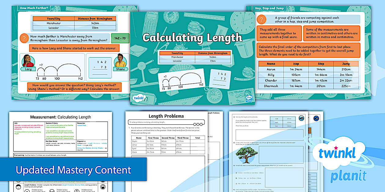 Y4 Calculating Length Lesson 3 (teacher made) - Twinkl
