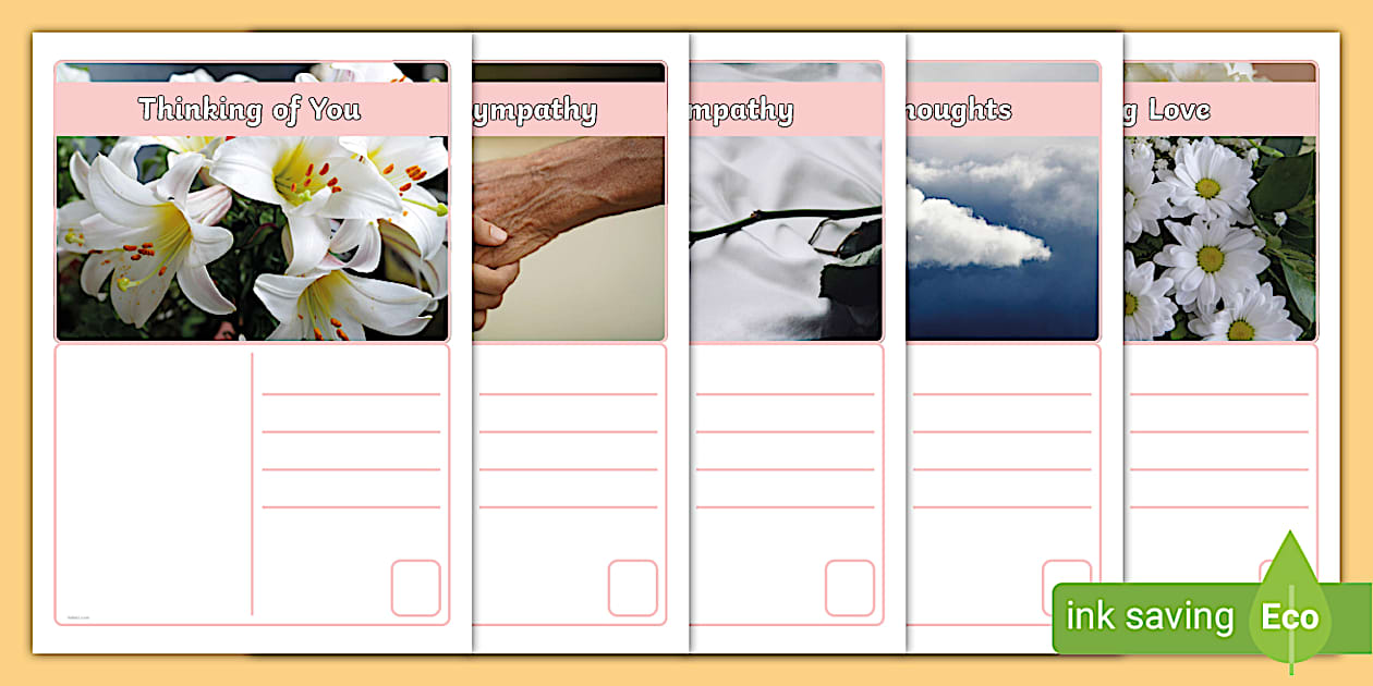 Sympathy Postcards | Postcards | Sympathy| Twinkl Activity