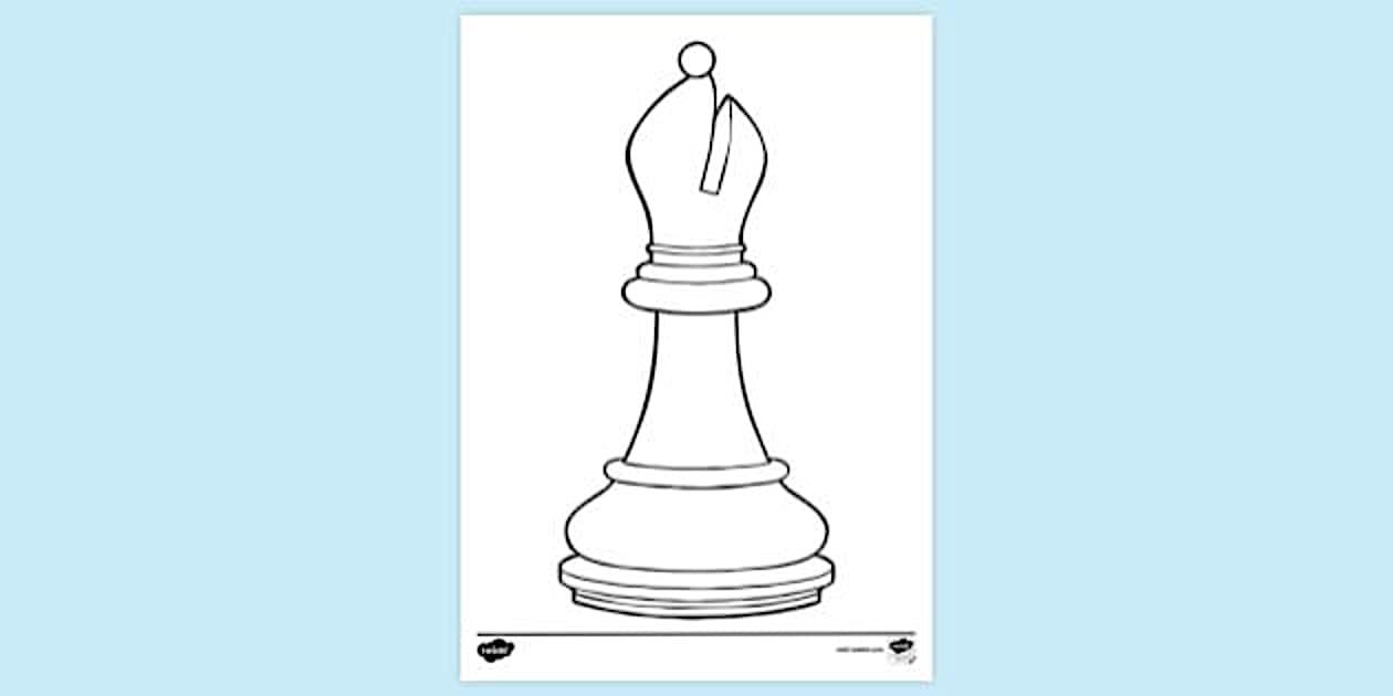 Bishop Chess Piece Colouring | Colouring Sheets - Twinkl