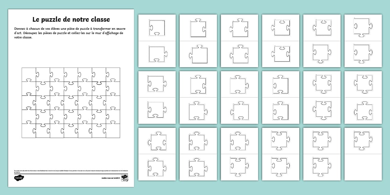 Activité pour la rentrée scolaire : Le puzzle de notre classe