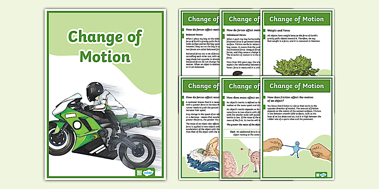 Change of Motion Poster (teacher made) - Twinkl