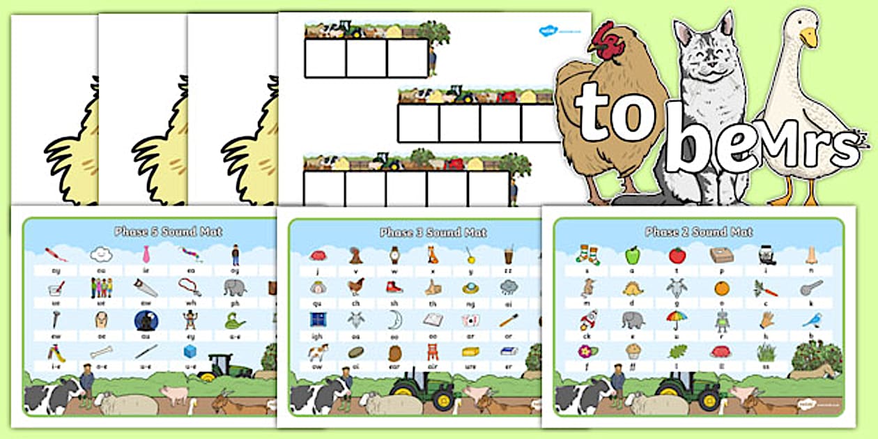 Phase 2, 3 and 5 Farm Themed Phonics Pack (Teacher-Made)