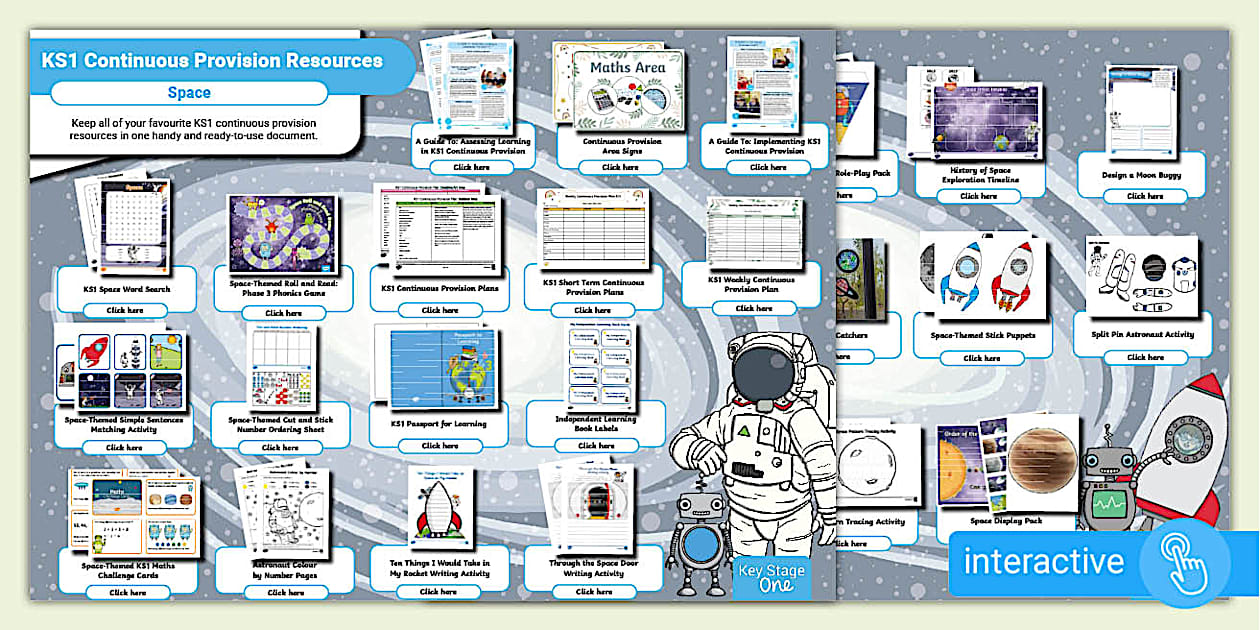 KS1 Continuous Provision Resources: Space (teacher made)
