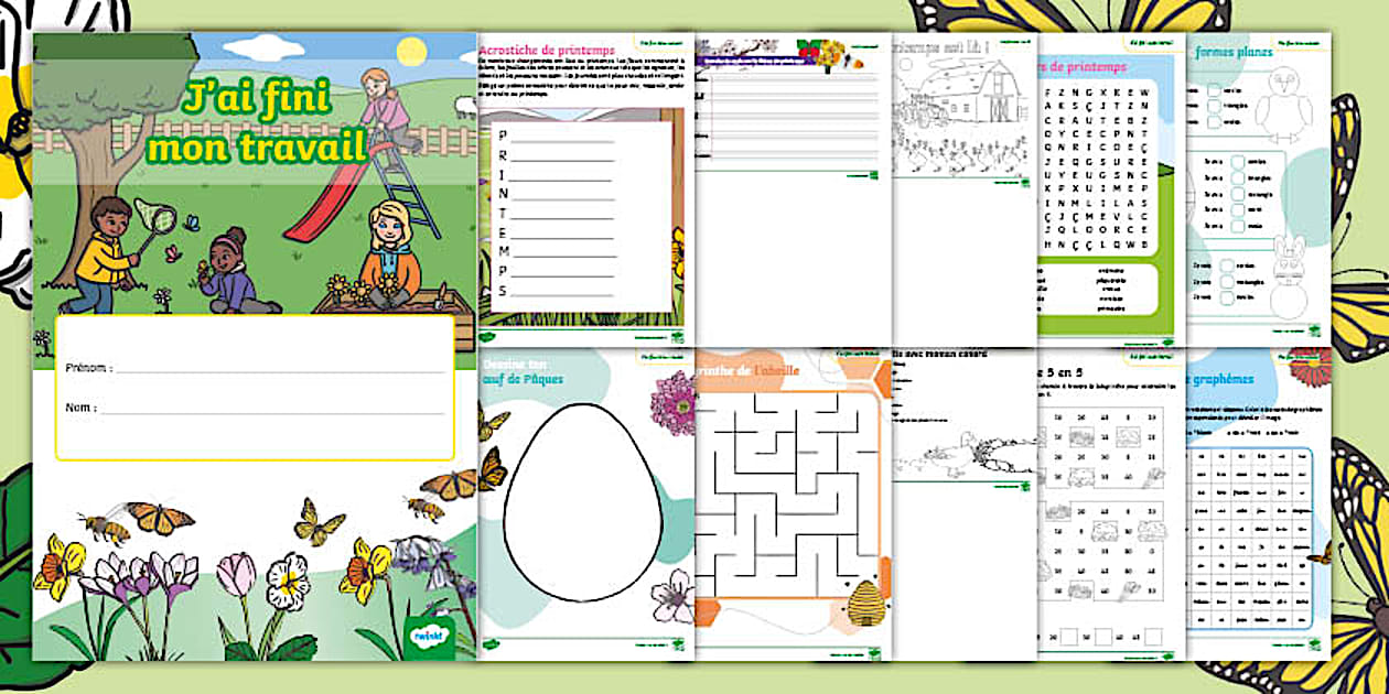 J'ai fini mon travail - Livret d'activités CP - édition printemps