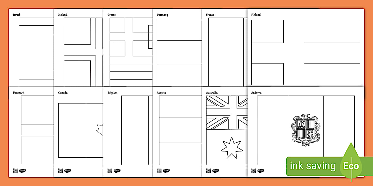 United Nations Coloring: Flags of Western European Countries and Other ...