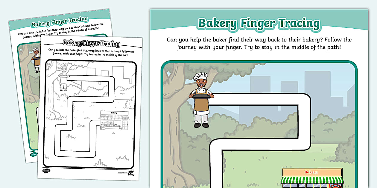 Bakery Finger Tracing ActivityBakery Finger Tracing Activity