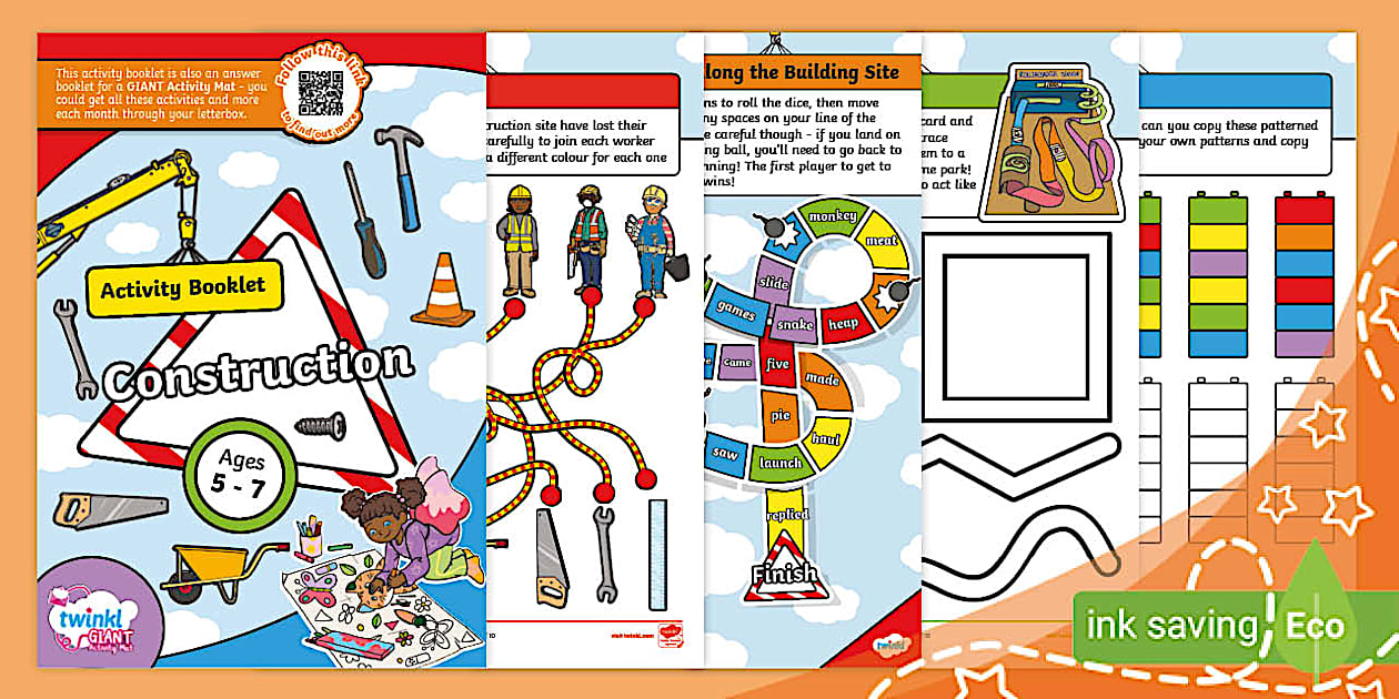 Construction Activity Booklet (Ages 5 - 7) (teacher made)