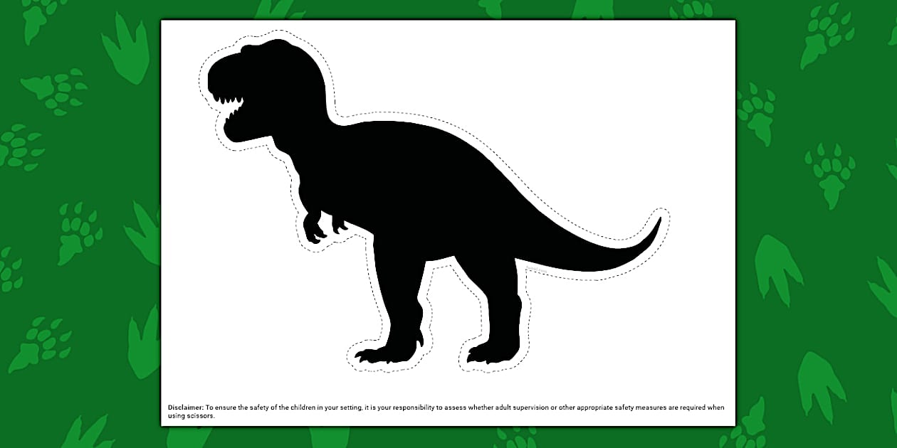 T Rex Silhouette Cut-Out (teacher made) - Twinkl