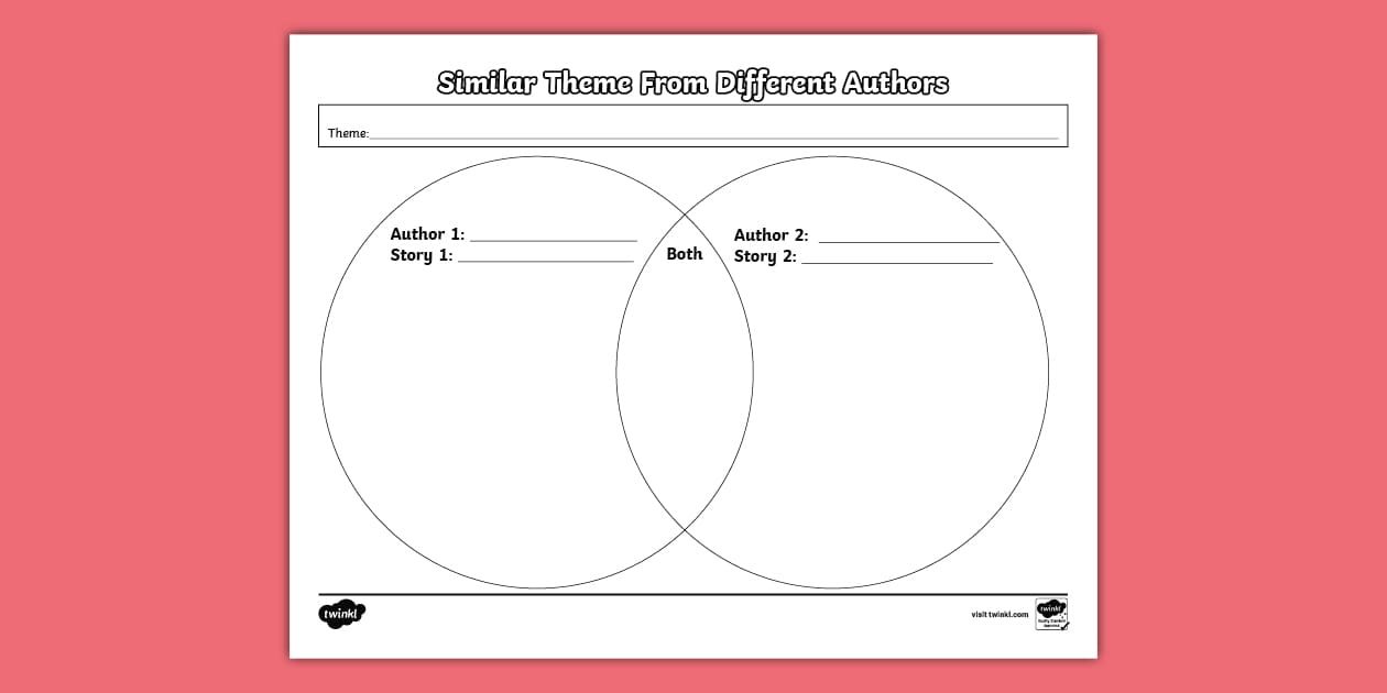 Similar Theme From Different Authors Venn Diagram Worksheet