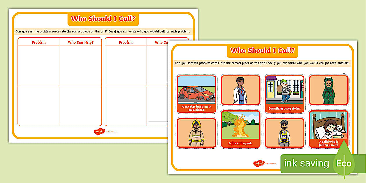 UAE Who Should I call Sorting Activity - Twinkl