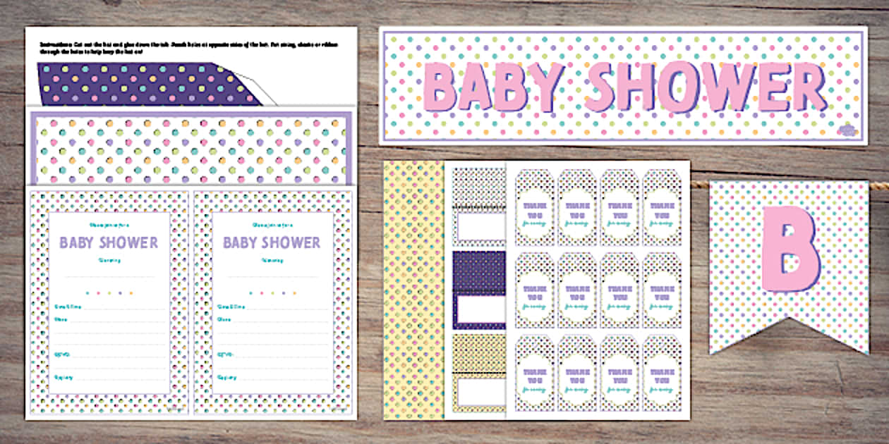 Spotty Baby Shower Party Pack | Twinkl Party (teacher made)