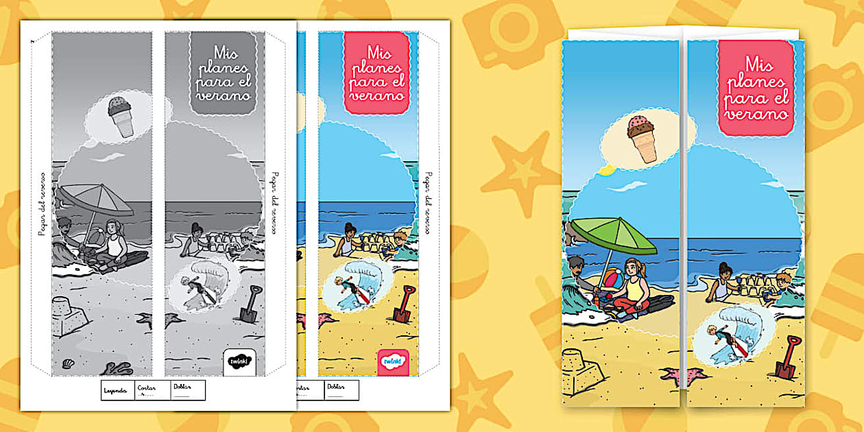 Foldable de escritura: Mis planes para el verano - Twinkl