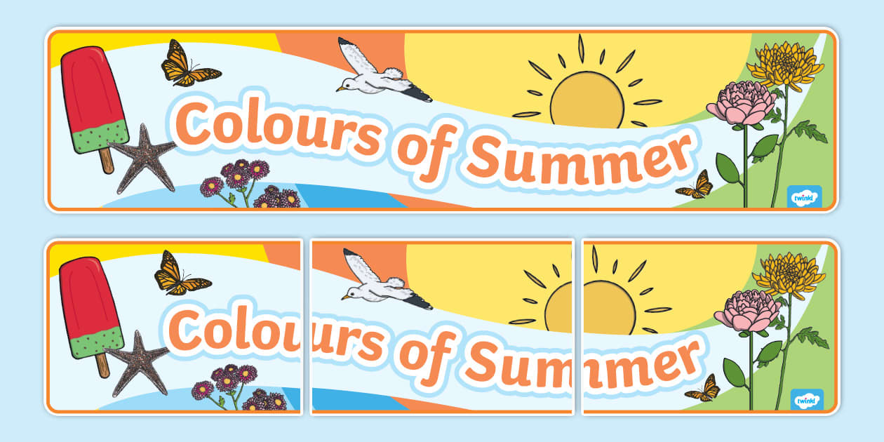 Colours of Summer Banner (teacher made) - Twinkl