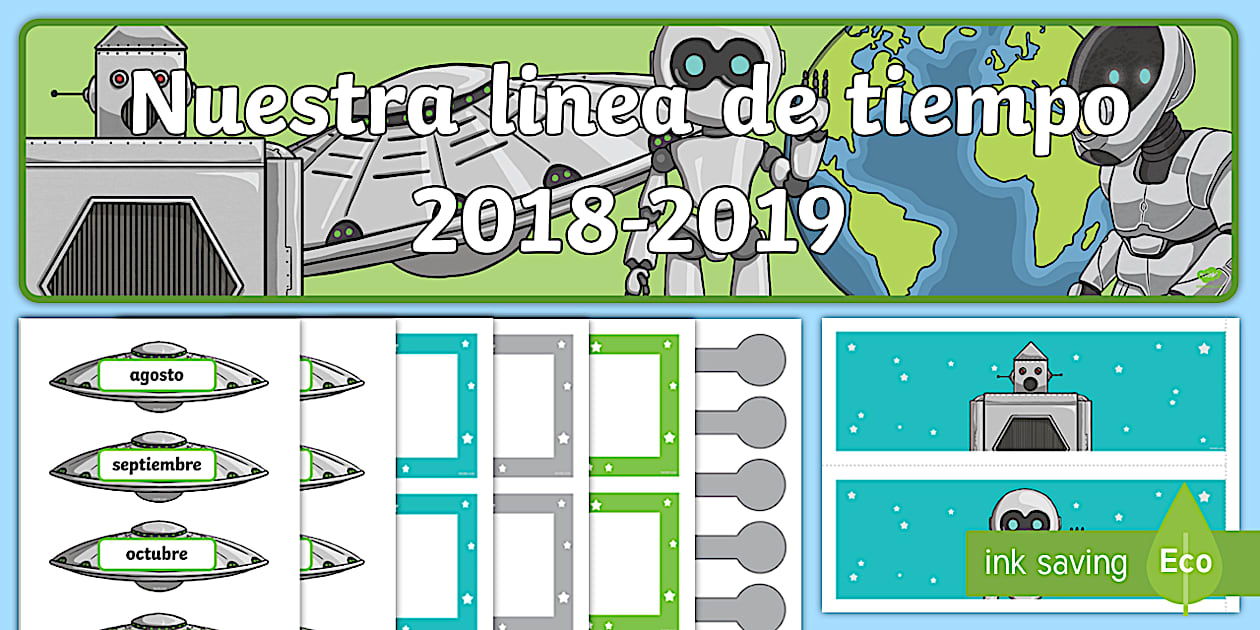 Nuestra línea de tiempo 2016-17 (Teacher-Made) - Twinkl