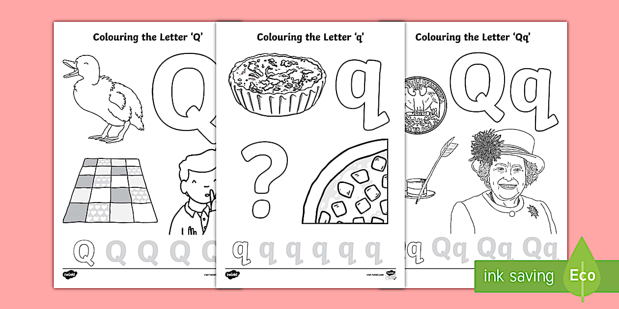 QLD Letter Q Colouring Pages (teacher made) - Twinkl