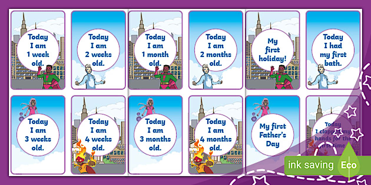 My First Year Milestone Pack - Superhero (Teacher-Made)