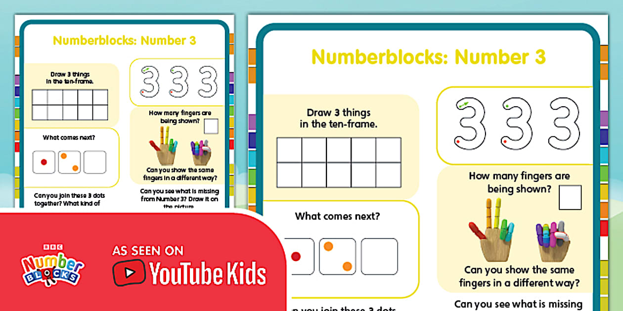 FREE! - Numberblocks: Number 3 Activity | Math & Counting