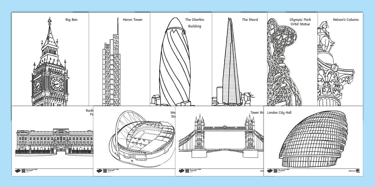 London Landmark Colouring Pages - Twinkl