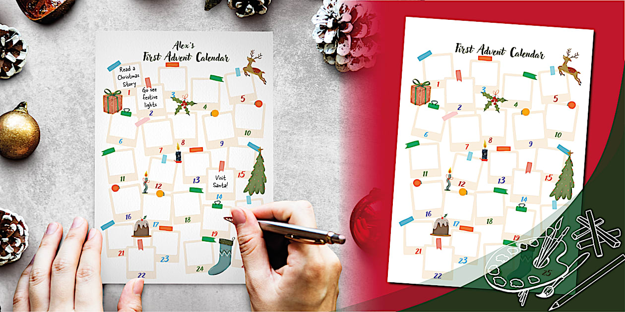 My First Advent Calendar Editable Poster (teacher made)