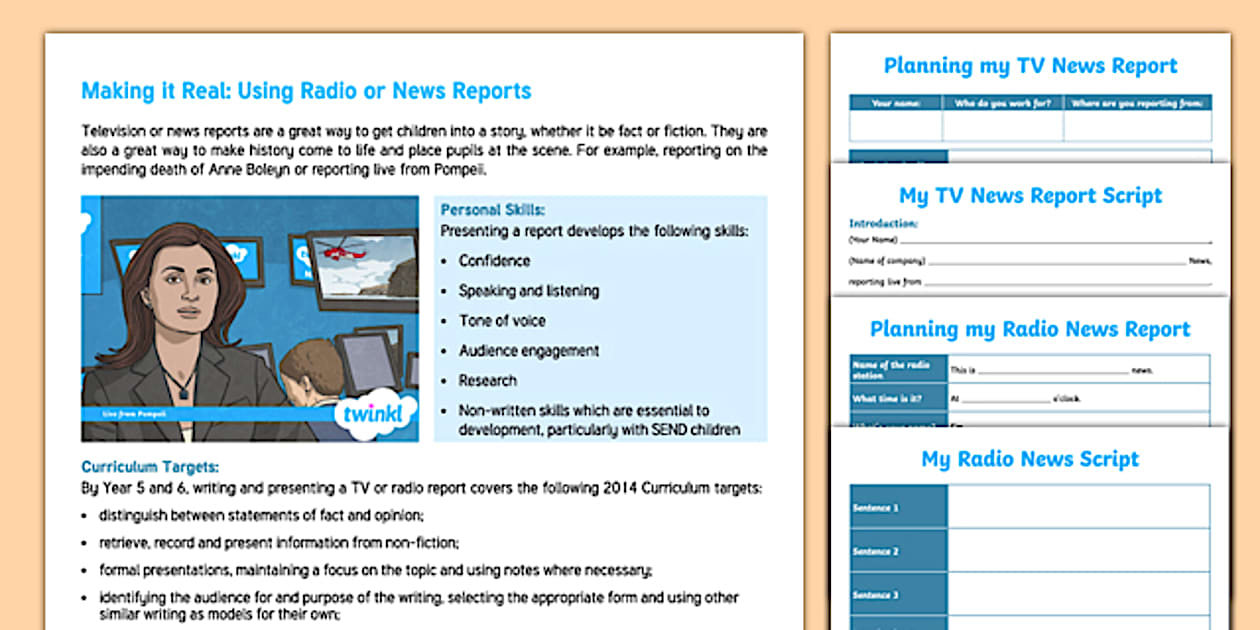 Making a TV or Radio News clip in the classroom - Twinkl