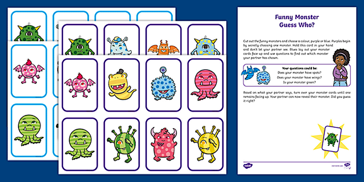 Funny Monsters Guess Who? Activity (teacher made) - Twinkl
