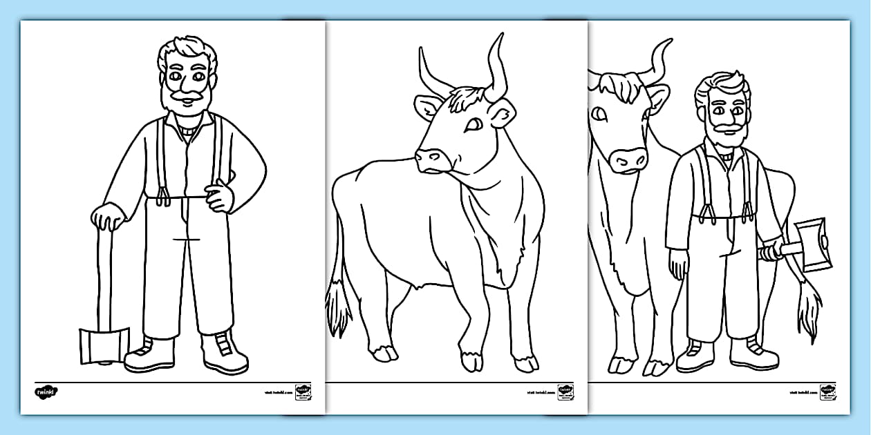 Paul Bunyan Coloring Page | Paul Bunyan | Twinkl USA