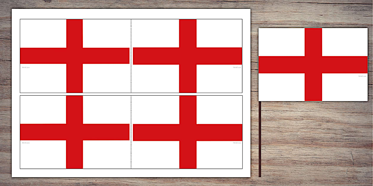England Flag Craft Template | Twinkl Party (teacher made)