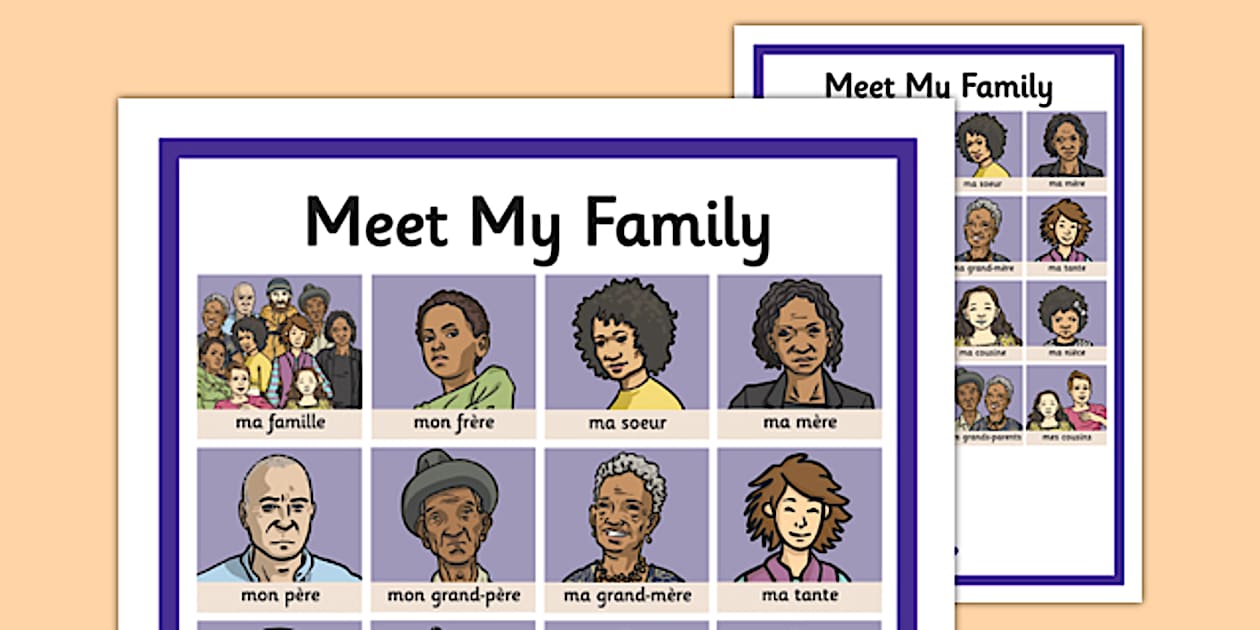 Cursive French Meet My Family Word Grid (Lehrer gemacht)