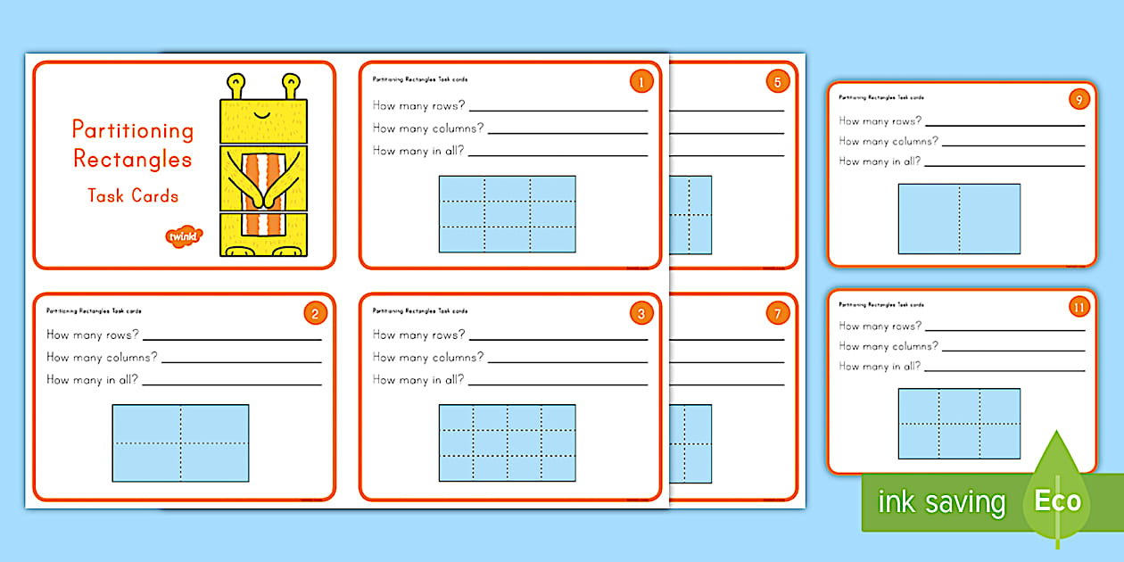 Partitioning Rectangles Cards (teacher made) - Twinkl